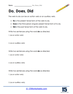 Do, Does, Did Worksheets | Present & Past Simple - 15 Worksheets.com