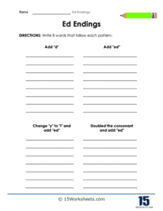 Ed Endings Worksheets | Master Past Tense Skills - 15 Worksheets.com