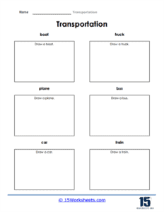 Transportation Worksheets | Vehicle Names - 15 Worksheets.com
