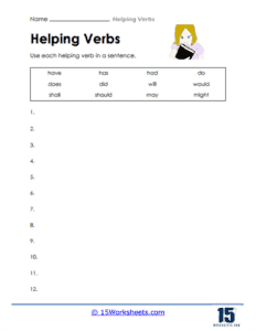 Helping Verbs Worksheets - 15 Worksheets.com