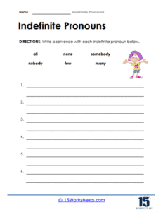 Indefinite Pronouns Worksheets - 15 Worksheets.com