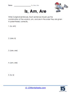 Is, Am, Are Worksheets | Linking & Existence Verbs - 15 Worksheets.com