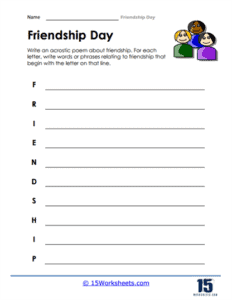 Friendship Day Worksheets | Bonds & Togetherness - 15 Worksheets.com