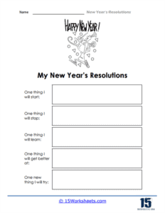 New Year's Resolutions Worksheets - 15 Worksheets.com