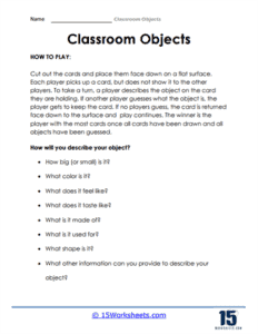 Classroom Objects Worksheets | School Item Printables - 15 Worksheets.com