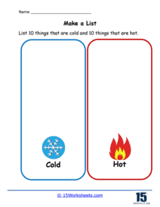 Hot or Cold Worksheets - 15 Worksheets.com