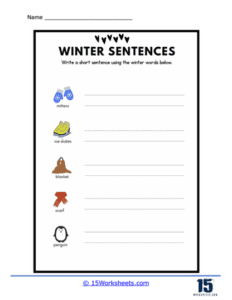 Picture Sentences Worksheets | Kindergarten - 15 Worksheets.com