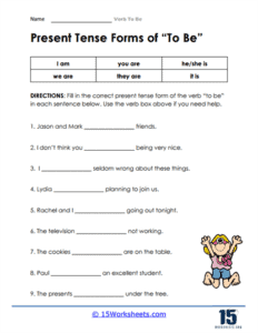 The Verb "To Be" Worksheets | Forms & Usage - 15 Worksheets.com