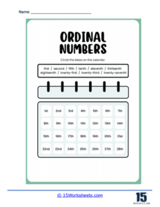 Ordinal Numbers Worksheets | Sequence & Position Terms - 15 Worksheets.com