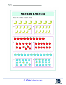 1 More or Less Worksheets | Early Add or Subtract Skills - 15 ...