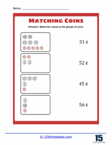 Matching Coins Worksheets - 15 Worksheets.com