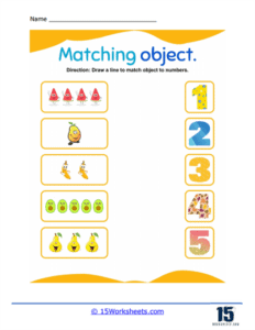 Matching Objects to Numbers Worksheets - 15 Worksheets.com
