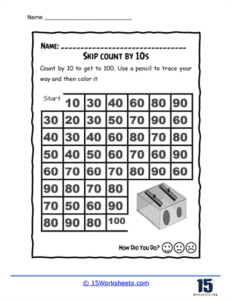 Skip Counting By 10s Worksheets | Numeracy - 15 Worksheets.com