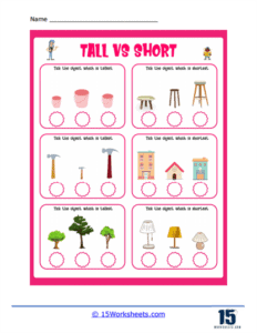 Tall vs. Short Worksheets | Height Comparison - 15 Worksheets.com