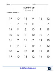Number 19 Worksheets - 15 Worksheets.com