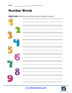 Numbers in Words Worksheets | Numeracy Skills - 15 Worksheets.com