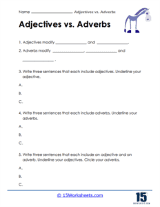 Adjectives vs. Adverbs Worksheets | Practice & Usage - 15 Worksheets.com
