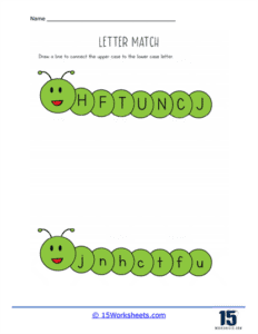 Match Letters Worksheets | Alphabet Series - 15 Worksheets.com