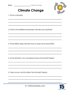 Climate Change Worksheets - 15 Worksheets.com