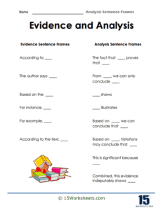 Sentence Frame Analysis Worksheets - 15 Worksheets.com