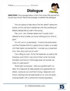 Dialogue Worksheets | Conversational English - 15 Worksheets.com