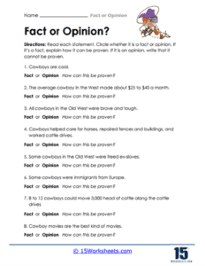 Fact or Opinion Worksheets - 15 Worksheets.com