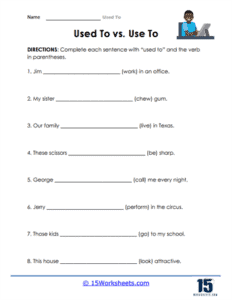 Used To vs. Use To Worksheets - 15 Worksheets.com