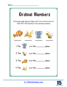 Ordinal Numbers Worksheets | Sequence & Position Terms - 15 Worksheets.com