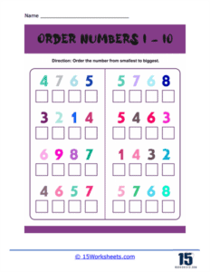 Ordering Numbers Worksheets | Numeracy Skills - 15 Worksheets.com