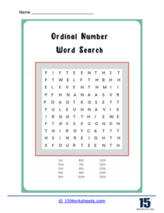 Ordinal Numbers Worksheets | Sequence & Position Terms - 15 Worksheets.com