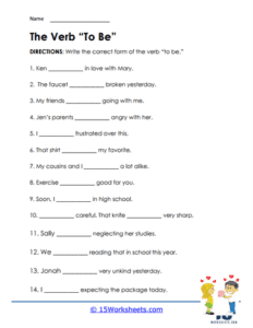 The Verb "To Be" Worksheets | Forms & Usage - 15 Worksheets.com