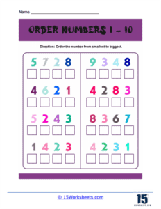 Ordering Numbers Worksheets | Numeracy Skills - 15 Worksheets.com