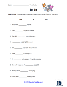 The Verb "To Be" Worksheets | Forms & Usage - 15 Worksheets.com