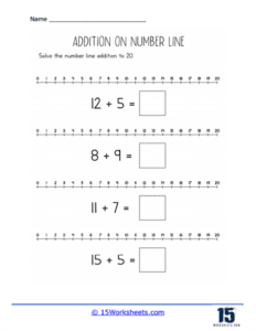 Number Line Addition Worksheets - 15 Worksheets.com