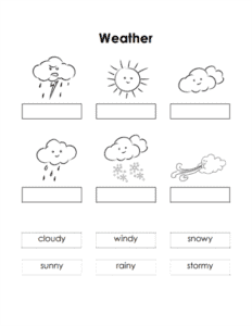 Kindergarten Weather Worksheets | Vocab and Themes - 15 Worksheets.com