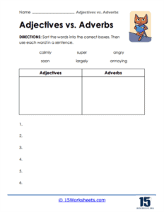 Adjectives vs. Adverbs Worksheets | Practice & Usage - 15 Worksheets.com