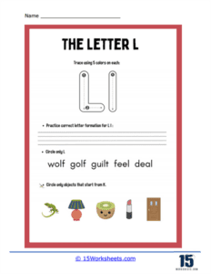 Letter L Worksheets | Alphabet Series - 15 Worksheets.com