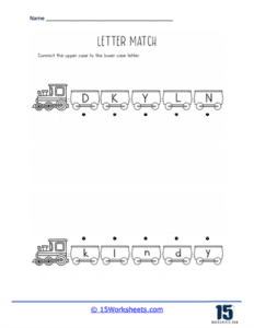 Match Letters Worksheets | Alphabet Series - 15 Worksheets.com