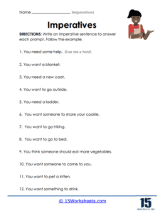 Imperatives Worksheets - 15 Worksheets.com