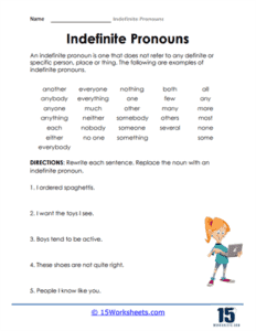 Indefinite Pronouns Worksheets - 15 Worksheets.com