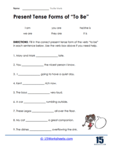 The Verb "To Be" Worksheets | Forms & Usage - 15 Worksheets.com