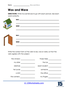Was and Were Worksheets - 15 Worksheets.com