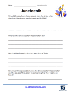 Juneteenth Worksheets - 15 Worksheets.com
