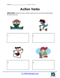 Action Verbs Worksheets | Make Lively Sentences - 15 Worksheets.com
