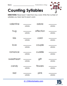 Valentine's Day Worksheets | Love & Friendship - 15 Worksheets.com