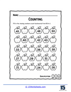 Counting Backwards Worksheets | Number Practice - 15 Worksheets.com
