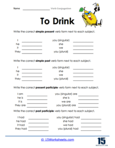 Verb Conjugation Worksheets | by Person, Tense & Mood - 15 Worksheets.com