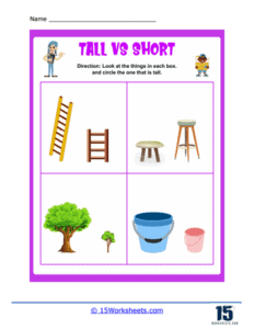 Tall vs. Short Worksheets | Height Comparison - 15 Worksheets.com