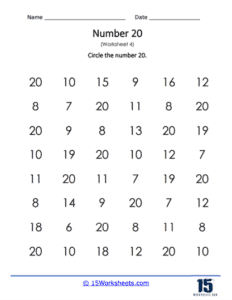 Number 20 Worksheets - 15 Worksheets.com