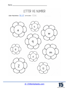 Letters vs. Numbers Worksheets | Kindergarten Skills - 15 Worksheets.com